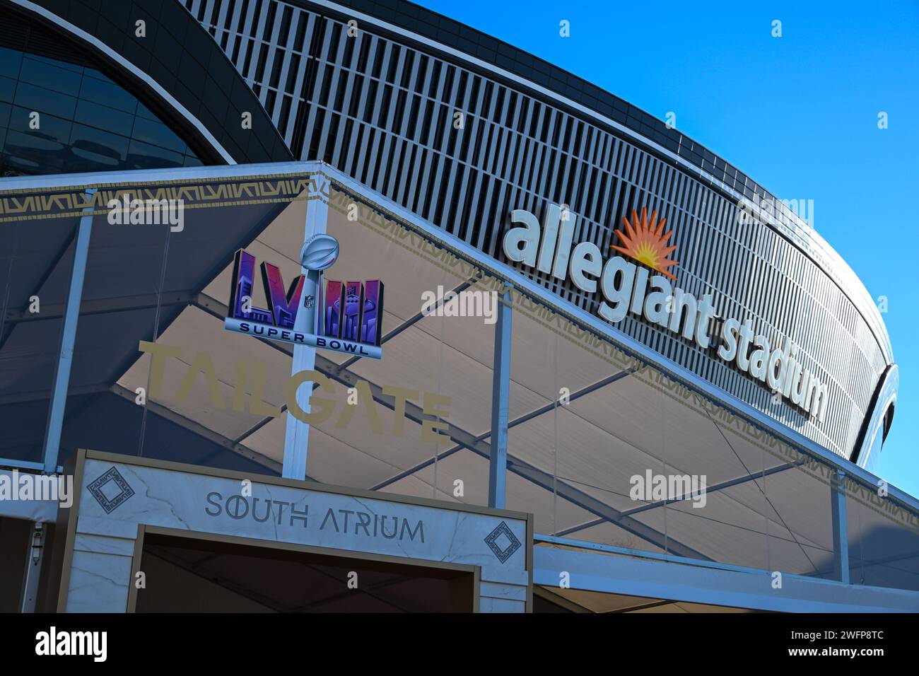 General overall view of Allegiant Stadium as crews get it ready to host ...