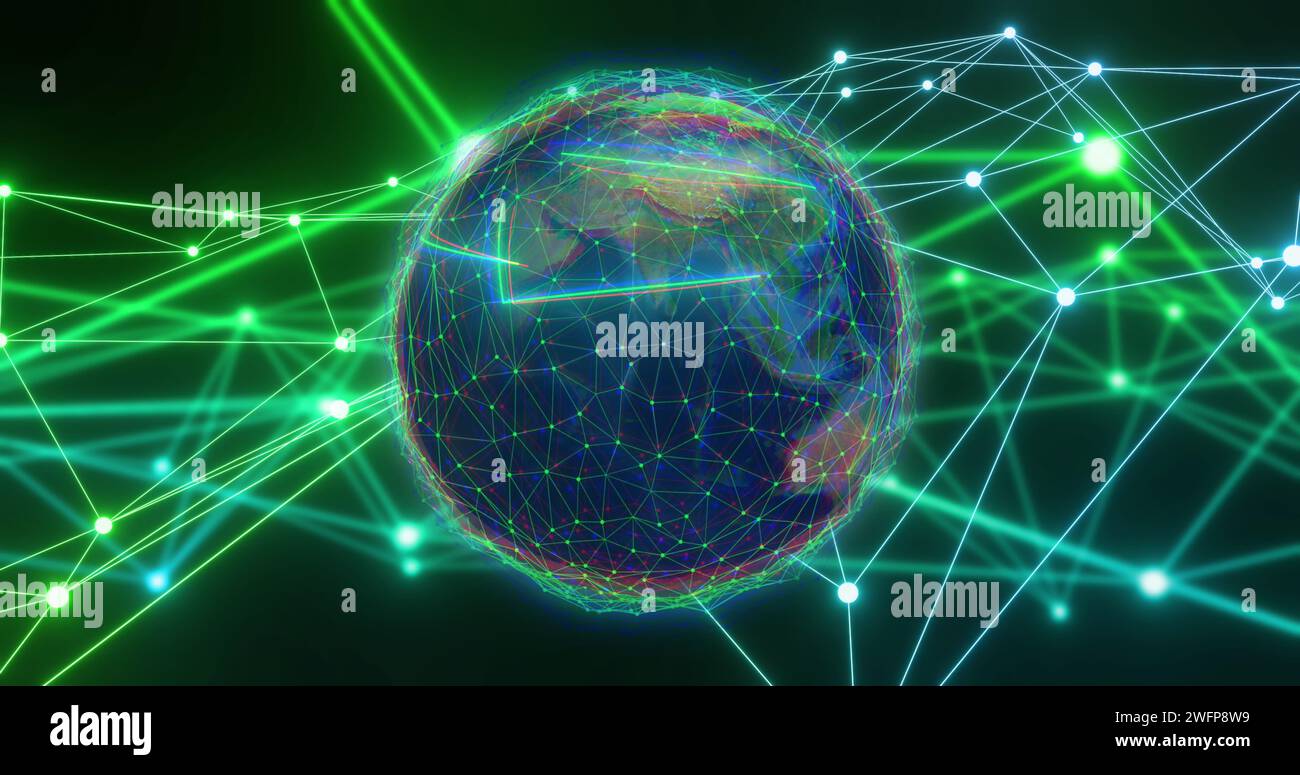 Image of globe with network of connections Stock Photo - Alamy