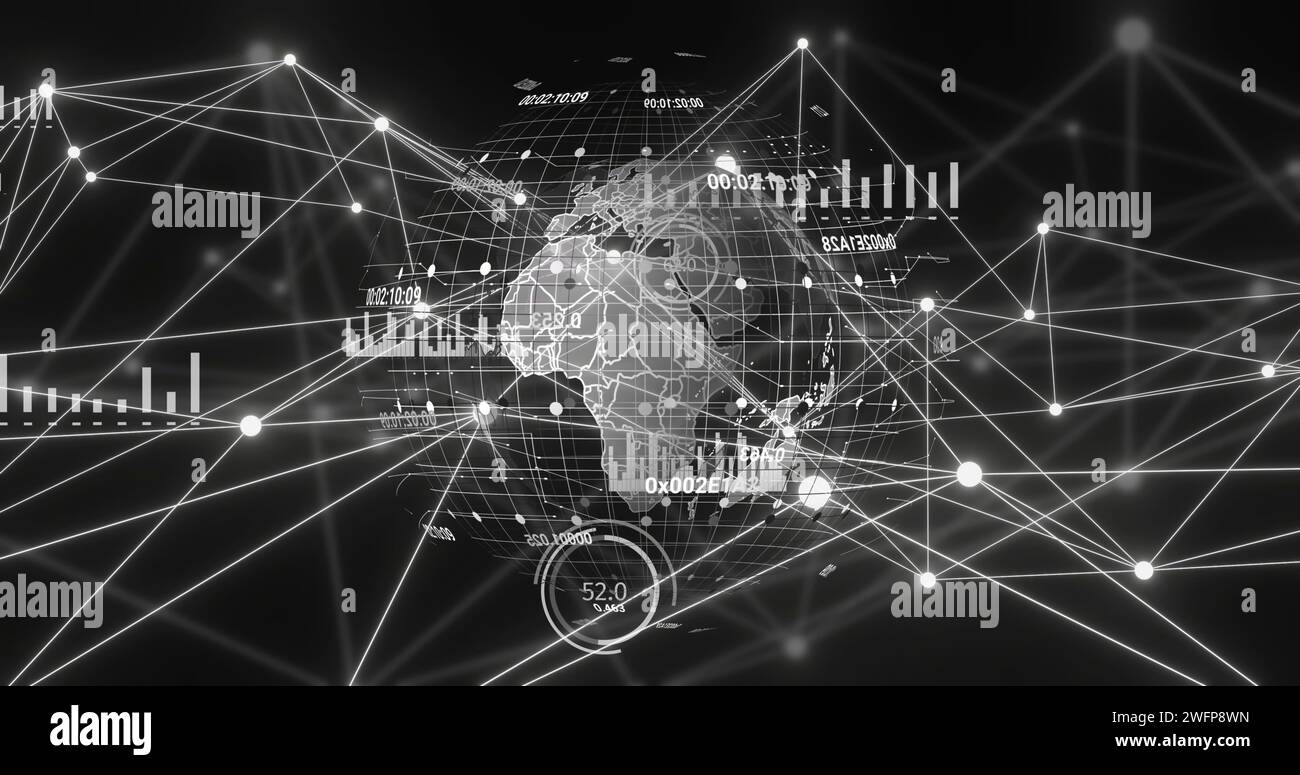 Animation statistics globe network connections hi-res stock photography and images - Alamy