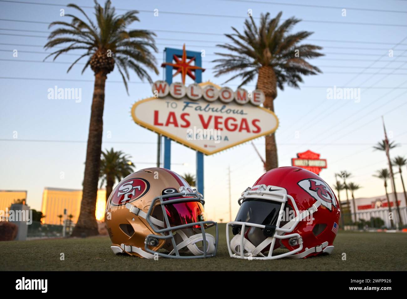 San Francisco 49ers and Kansas Chiefs helmets at the Welcome to ...