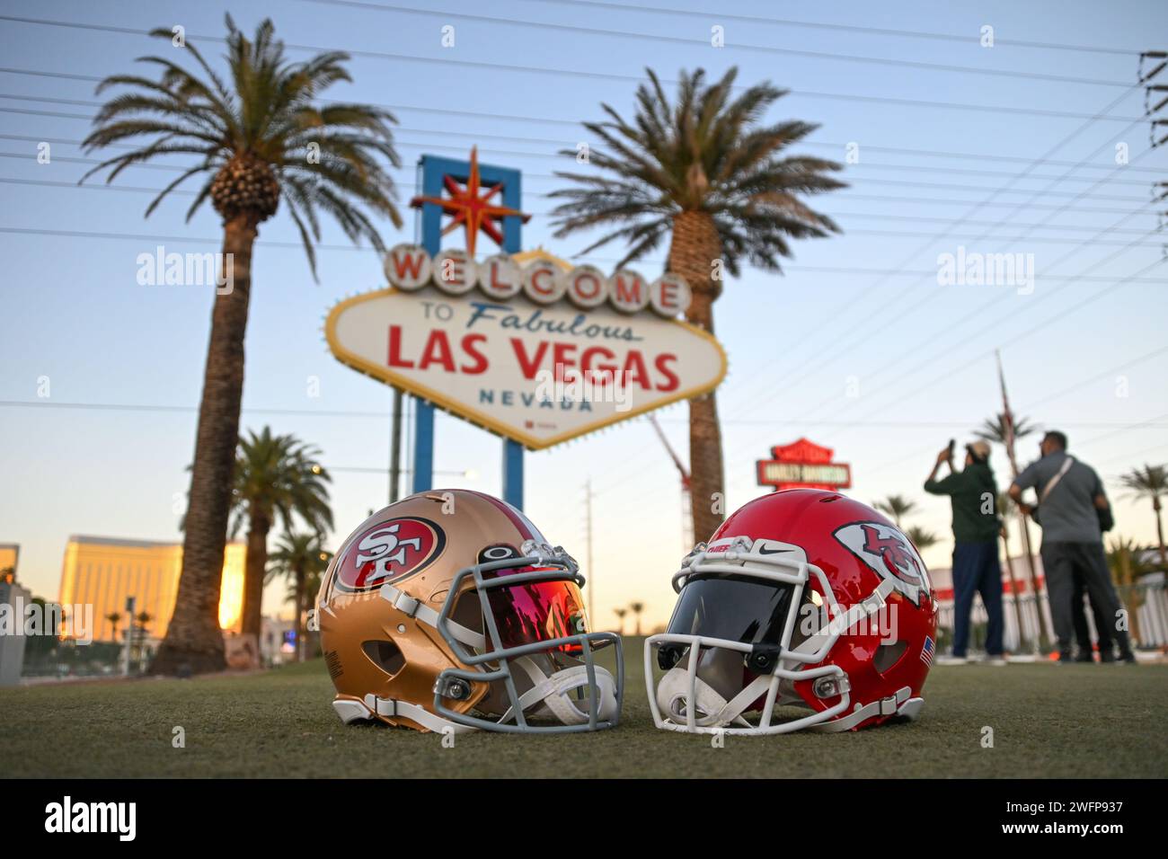 San Francisco 49ers and Kansas Chiefs helmets at the Welcome to ...