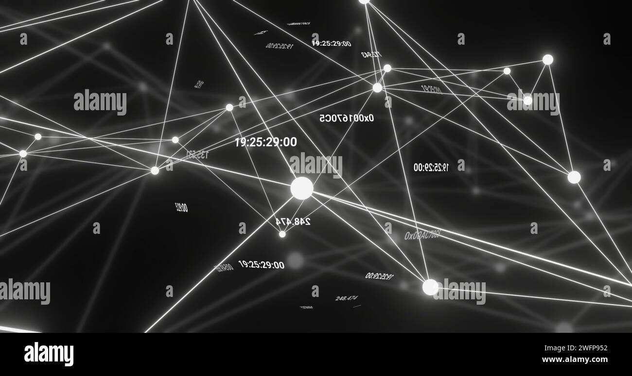 Image of numbers with network of connections Stock Photo - Alamy
