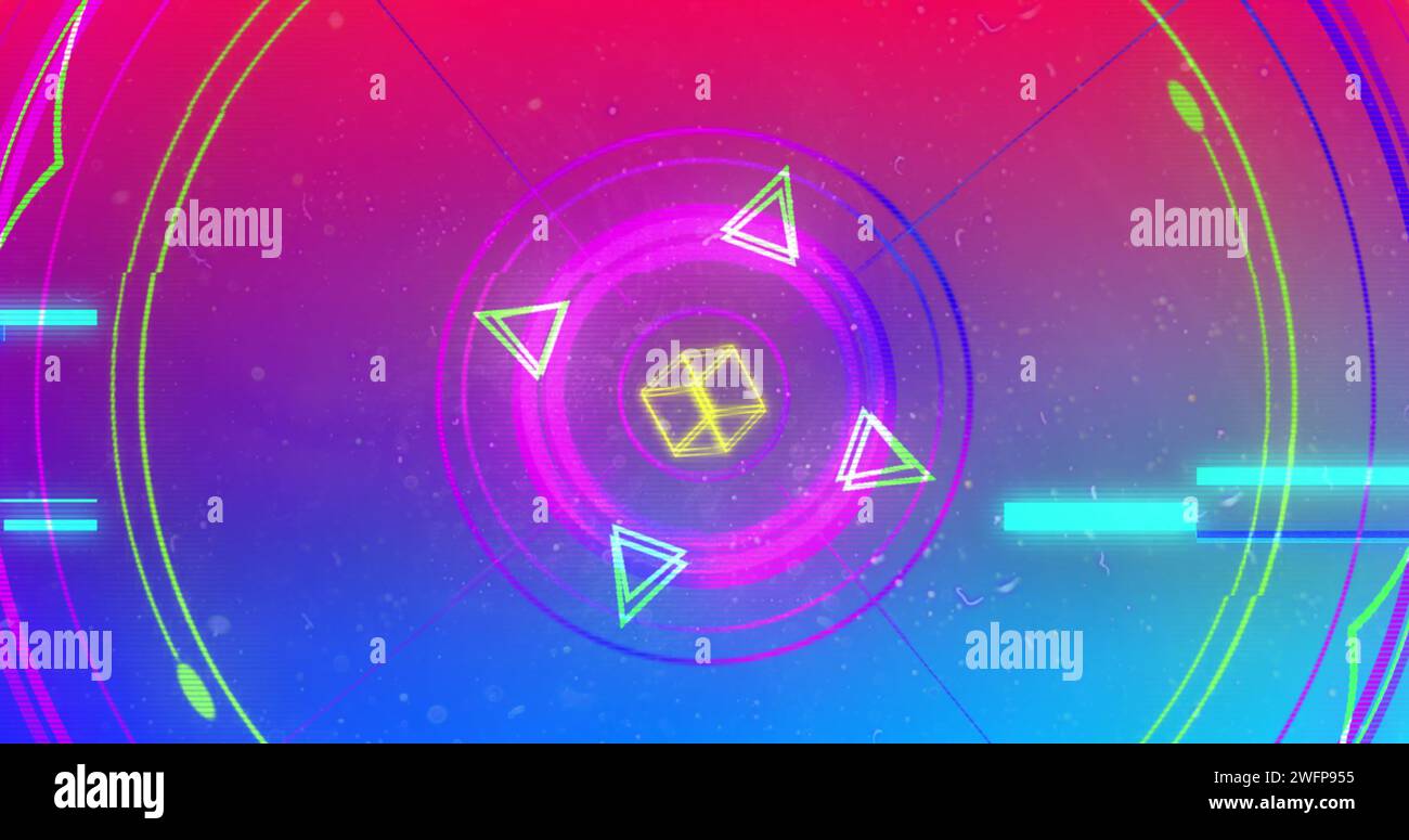 Image of scope scanning with markers over glowing pink to blue ...