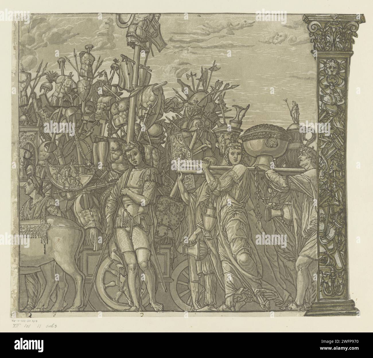 TRIOMFTOCHT van Julius Caesar, Andrea Andreani, After Bernardo Malpizzi ...