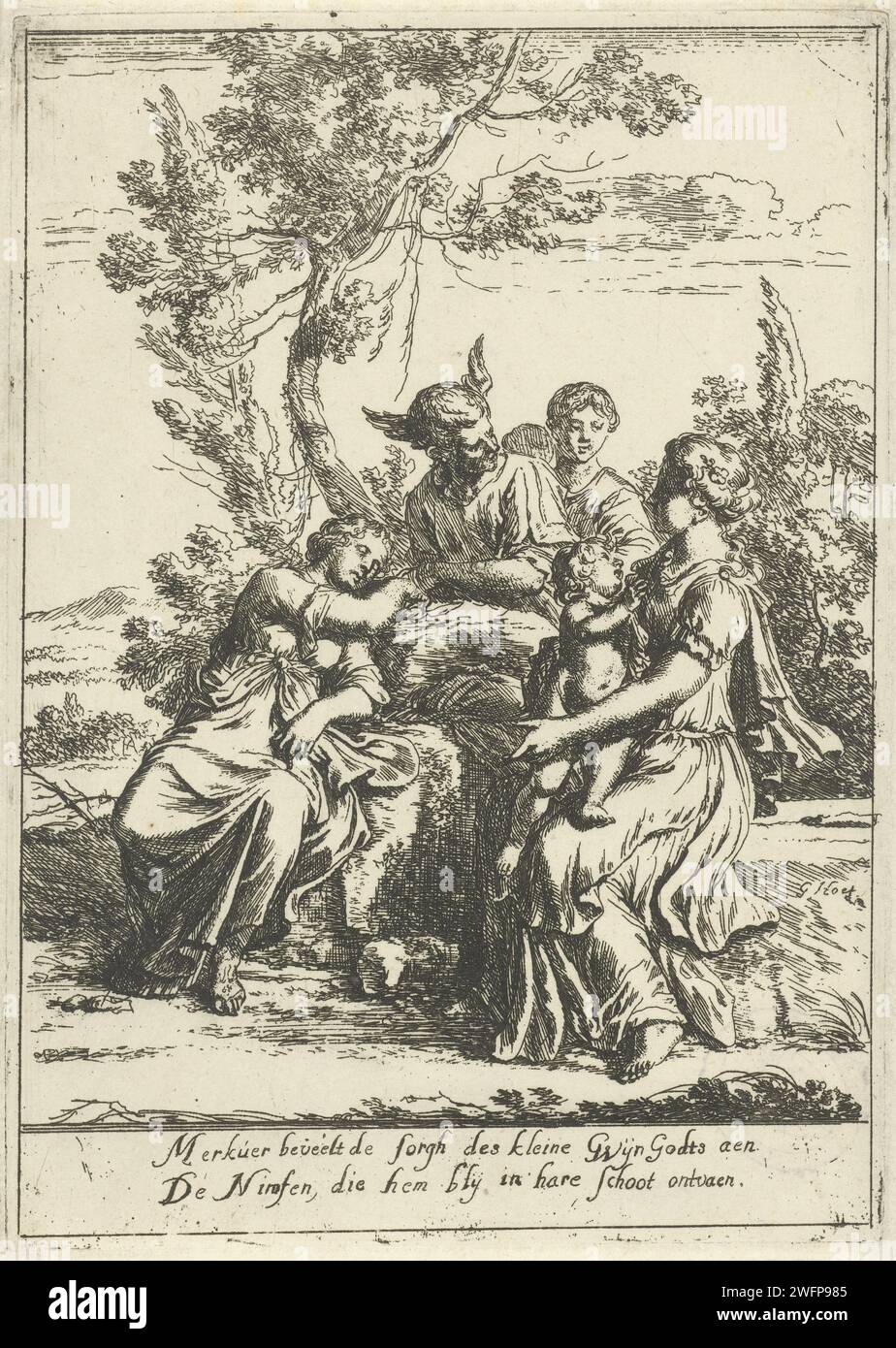 Mercury recommends Bacchus' care to the nymphs of Nysa, Gerard Hoet (I ...