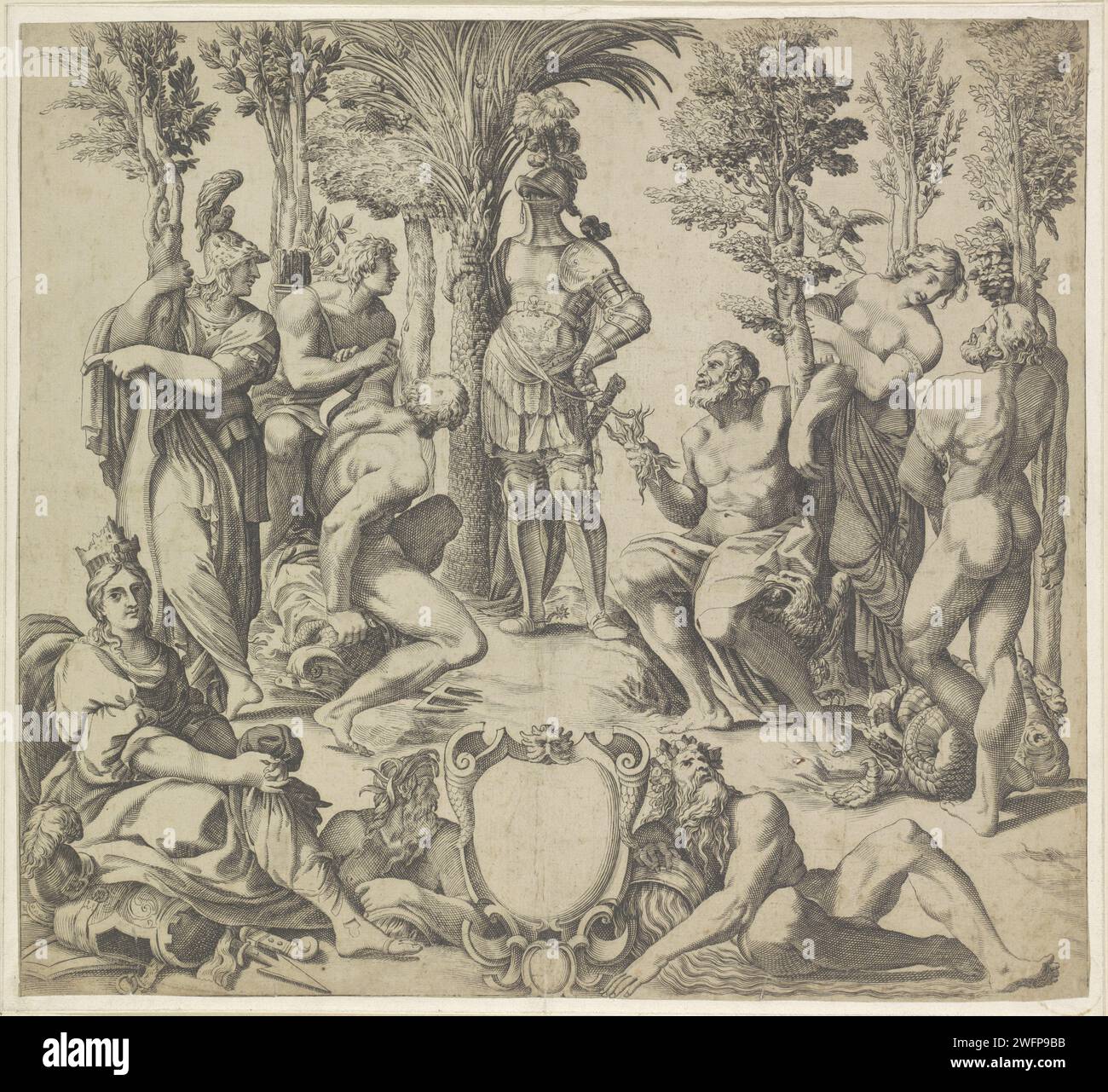 Duke of Mantua with the six main pagan gods, Anonymous, After Oliviero ...
