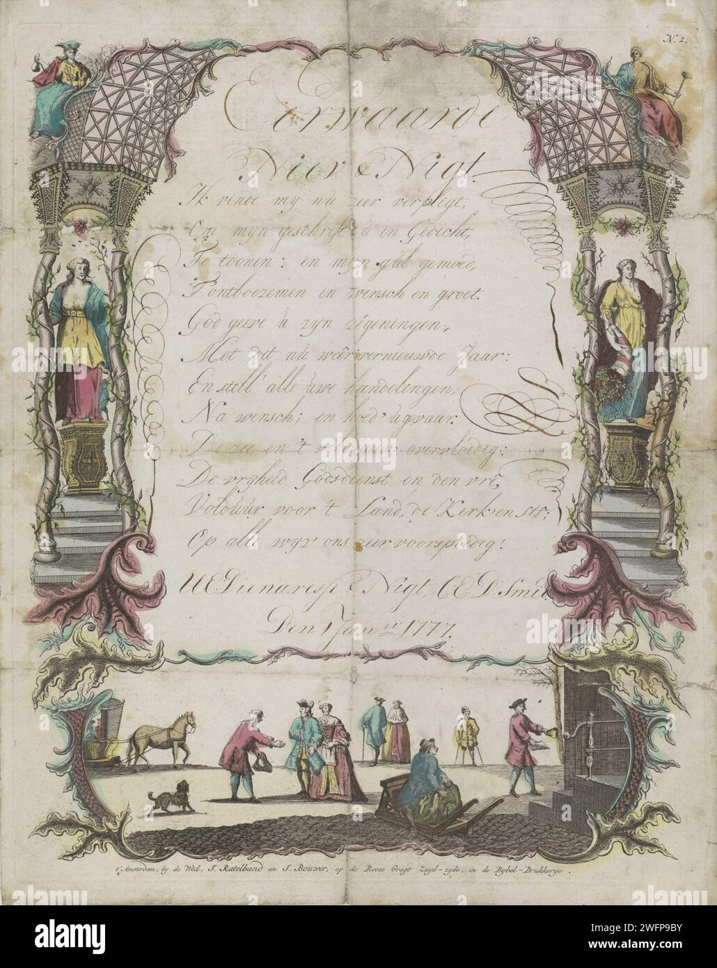 Wish letter with different figures on the street, 1777 print Wish ...