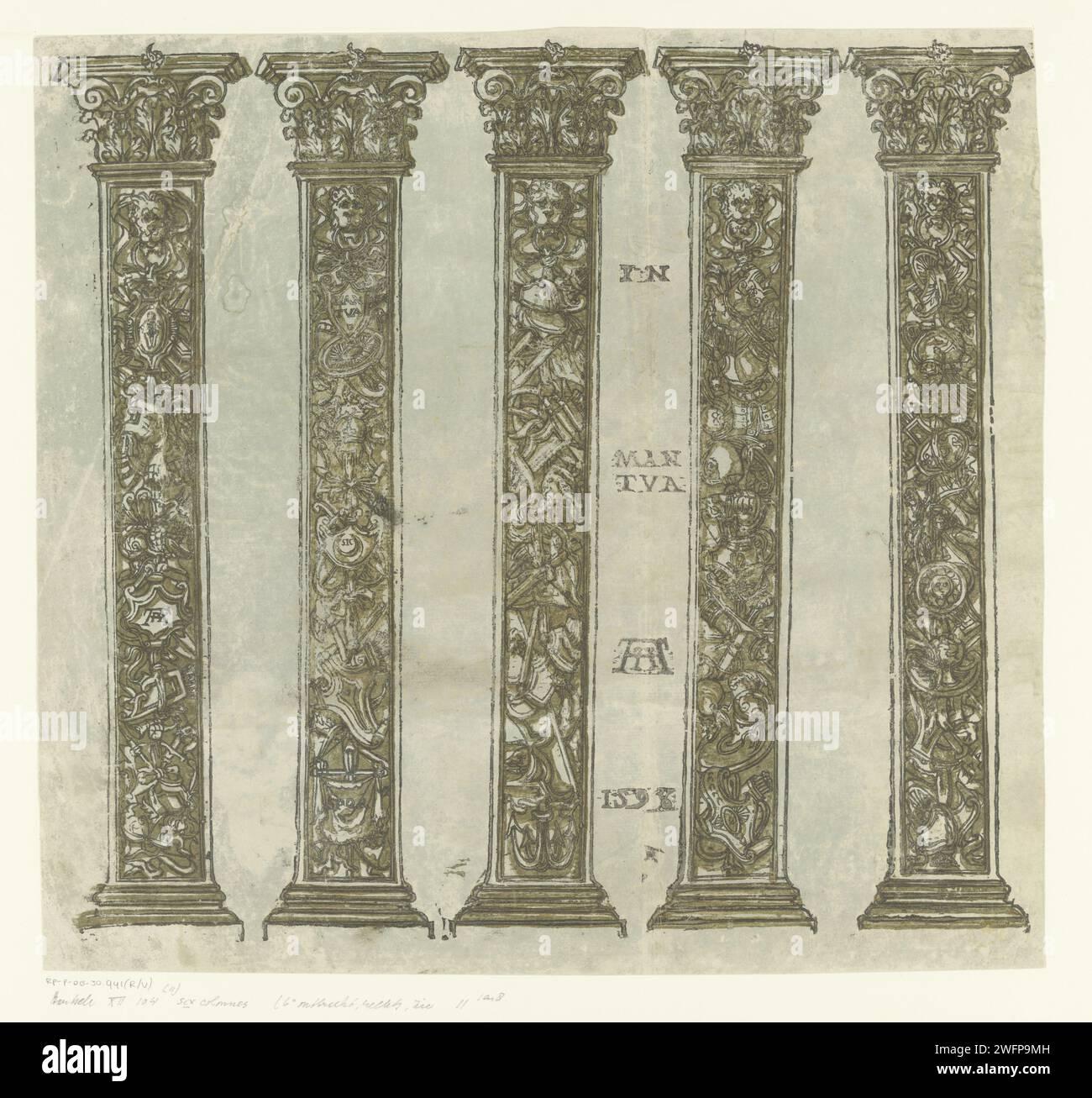 Five Corinthian Pilasters, Andrea Andreani, 1598 print Italy paper ...