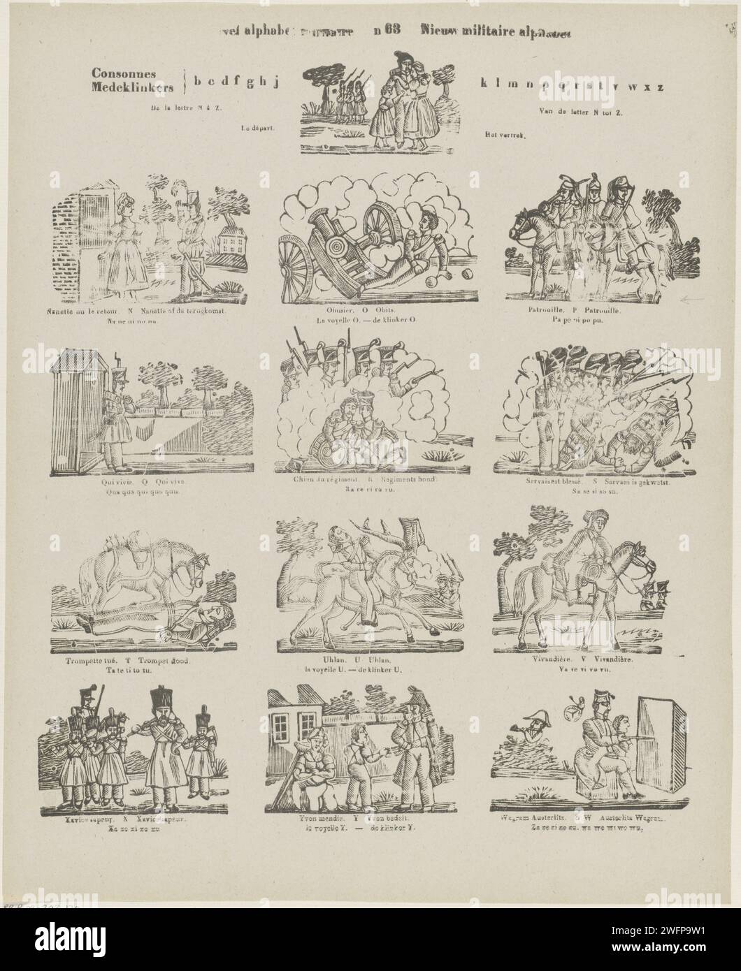 [Nou] Vel Alphabet Military / New Military Alphabet, 1833 - 1900 print ...