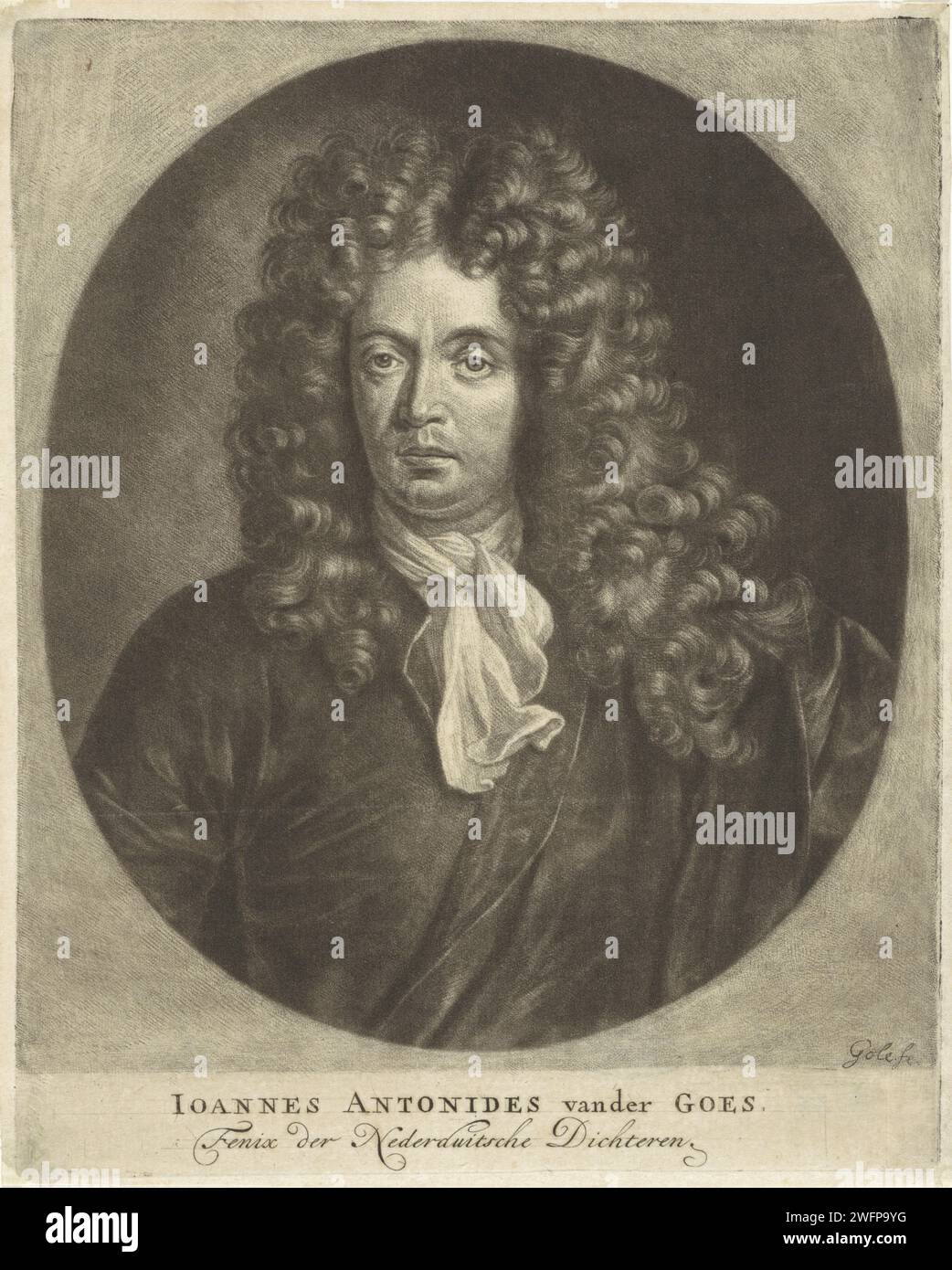 Portrait of Jan Antonides van der Goes, Jacob Gole, 1670 - 1724 print ...