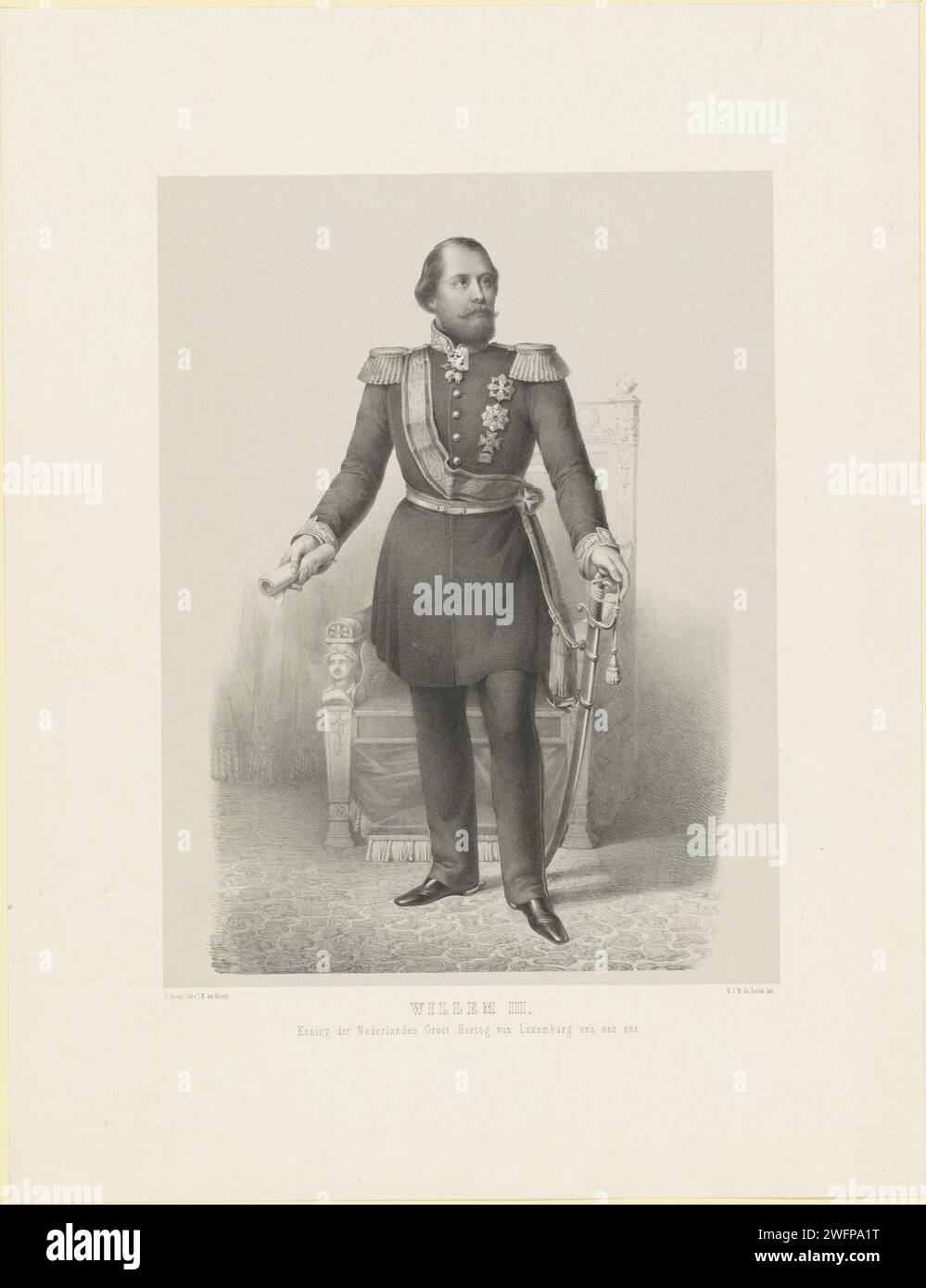 Portrait of William III, King of the Netherlands, 1863 - 1871 print ...