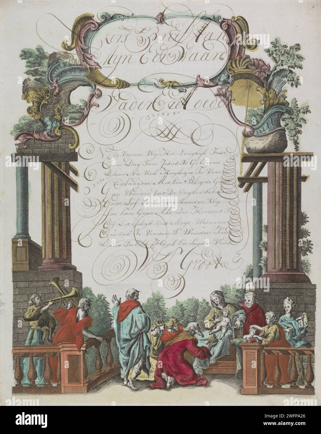 Wish letter with the worship by the Kings, 1774 - 1775 print Wish ...