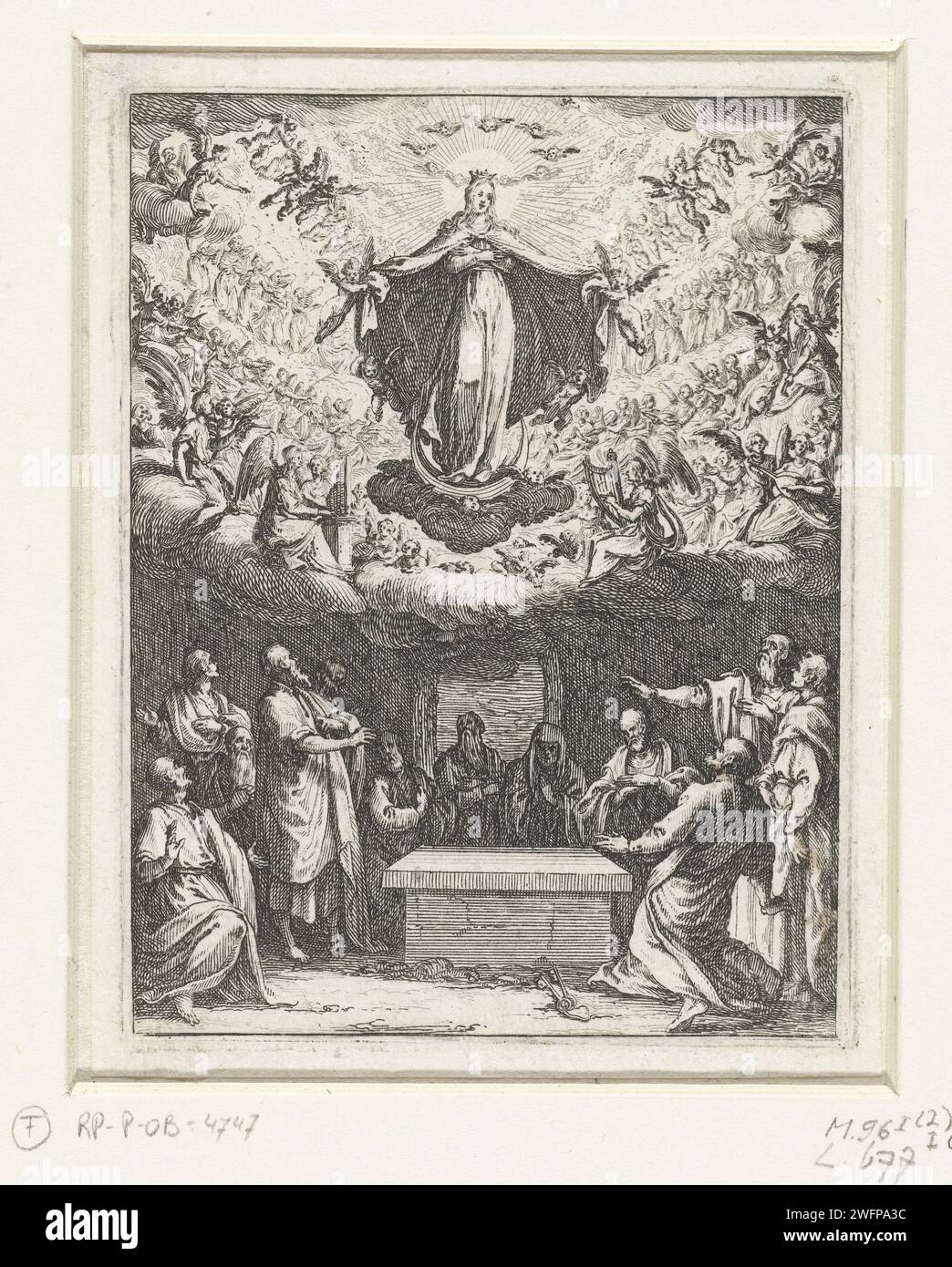 Ascension of Maria, Jacques Callot, 1621 - 1635 print The apostles are ...