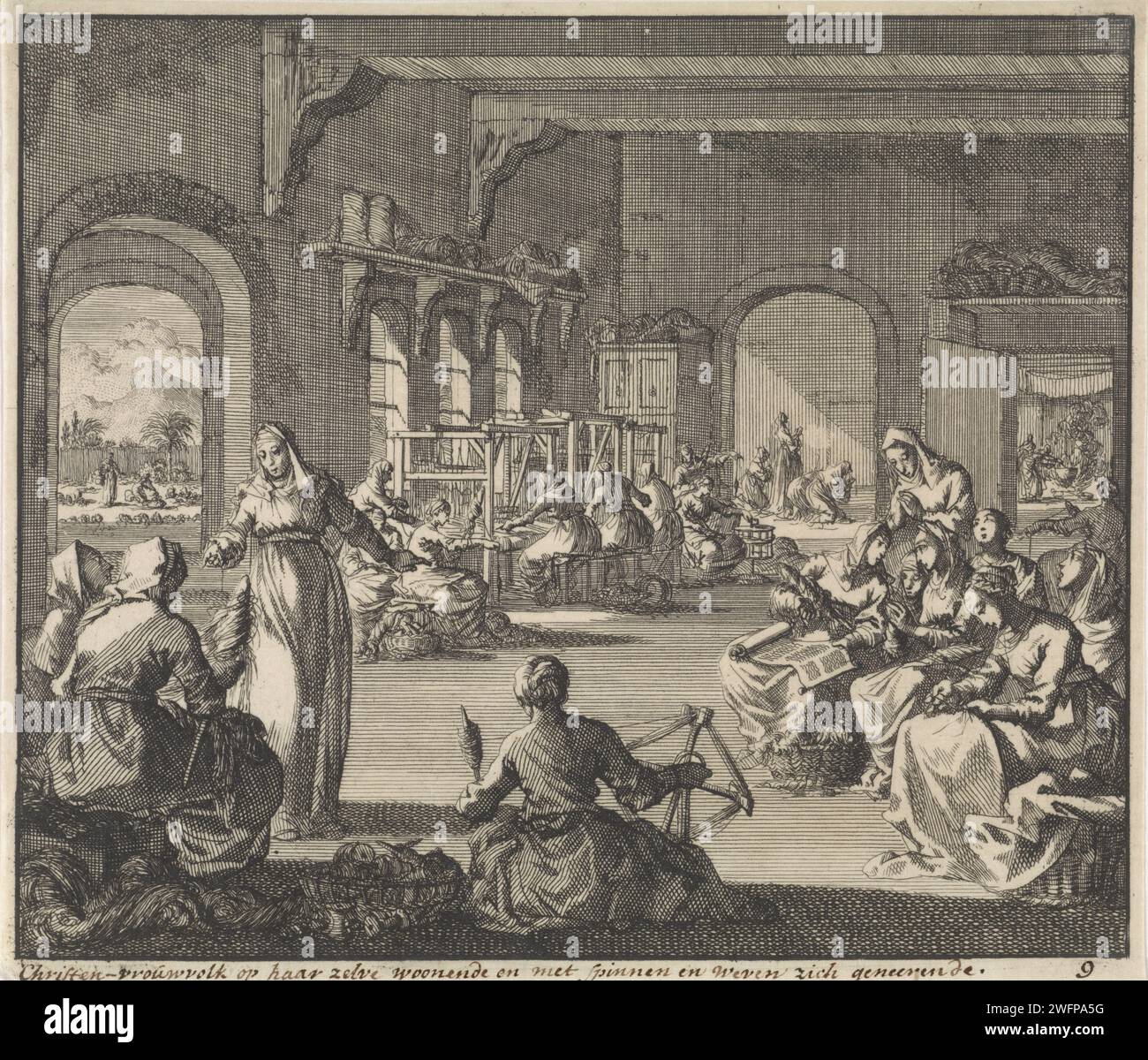 Early Christian community of women working in their monastery, Jan ...