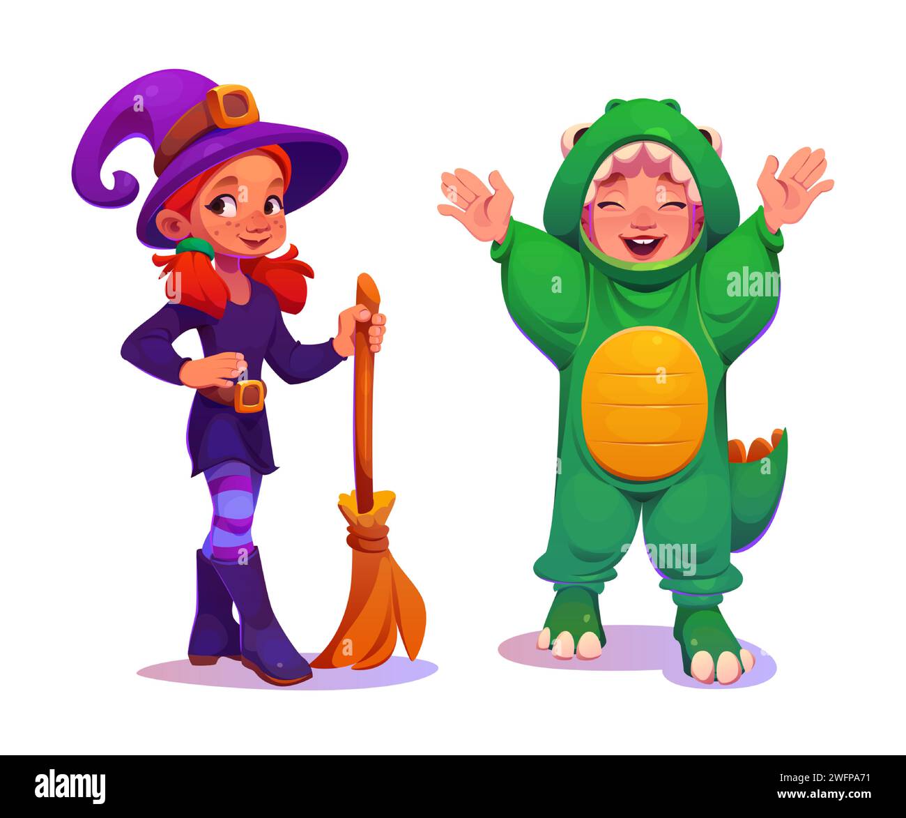 Kids in witch clothes Stock Vector Images - Alamy