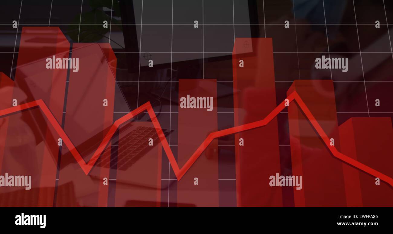 Animation statistics recording red arrow hi-res stock photography and ...
