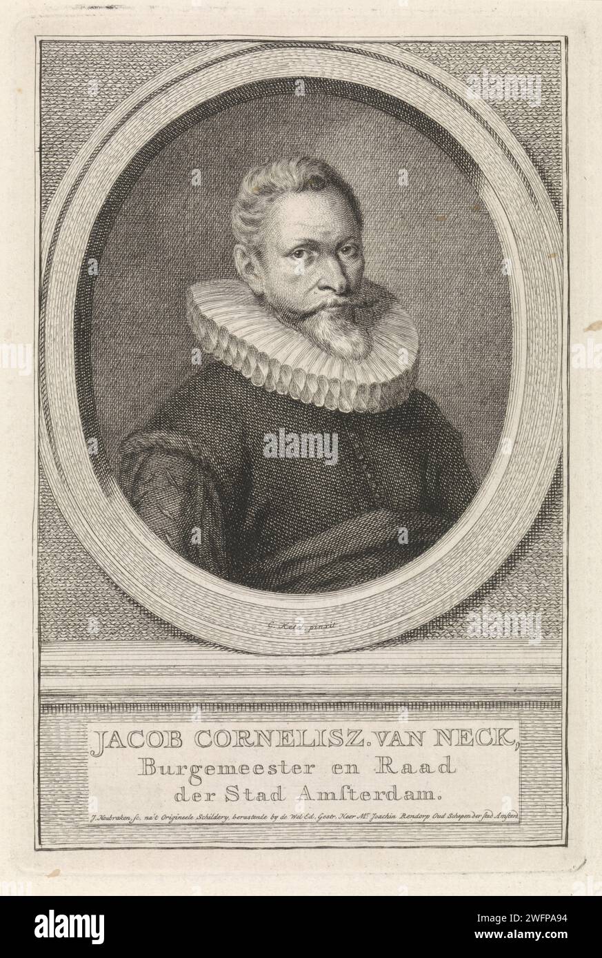 Portrait of Jacob Cornelisz Banjaert, called Van Neck, Jacob Houbraken ...