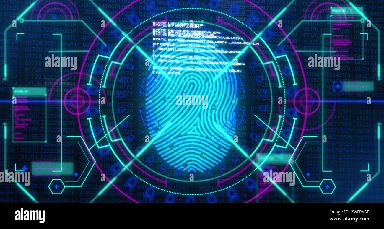 Animation biometric fingerprint scope scanning hi-res stock photography and images - Alamy