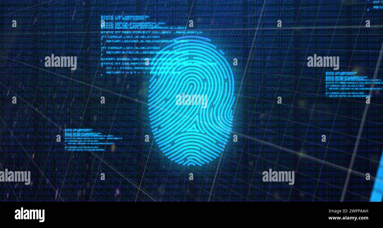 Animation digital interface biometric fingerprint hi-res stock photography and images - Alamy