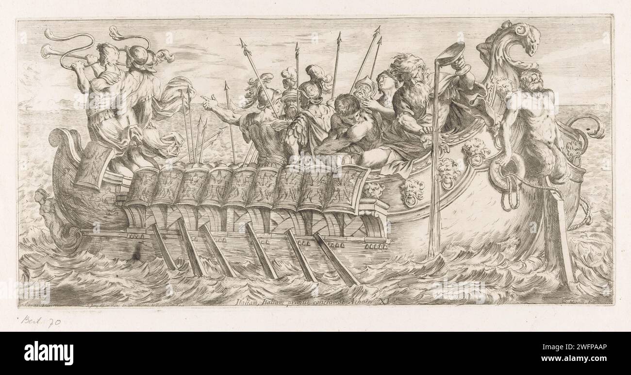 Anchises pours wine in the sea as a thank you for his arrival in Italy ...
