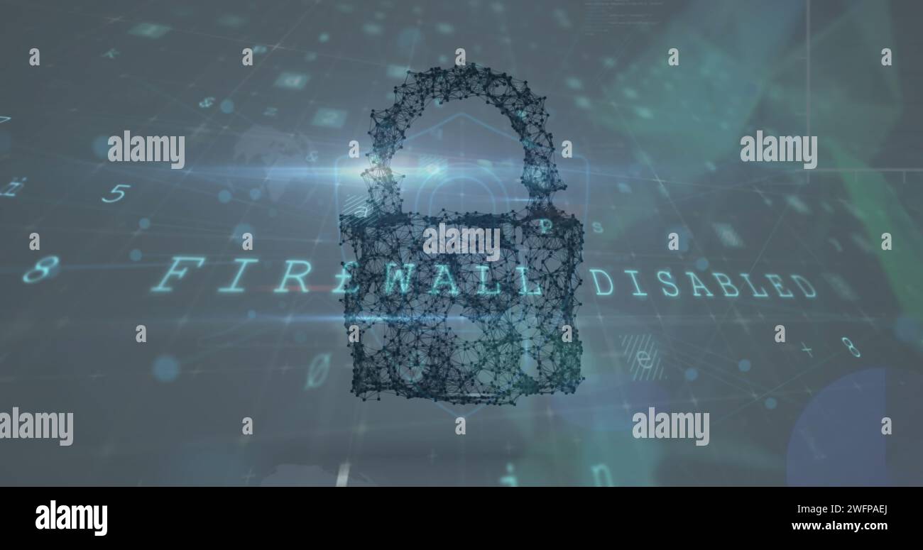 A digital padlock appears broken amid cybersecurity concepts Stock ...