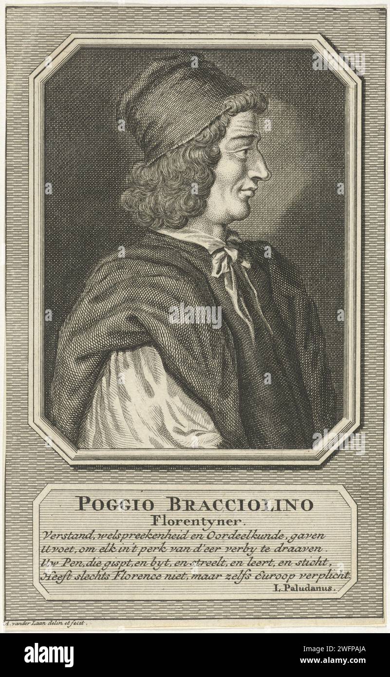 Portret Van Gian Francesco Poggio Bracciolini, Adolf Van der Laan, 1694 ...