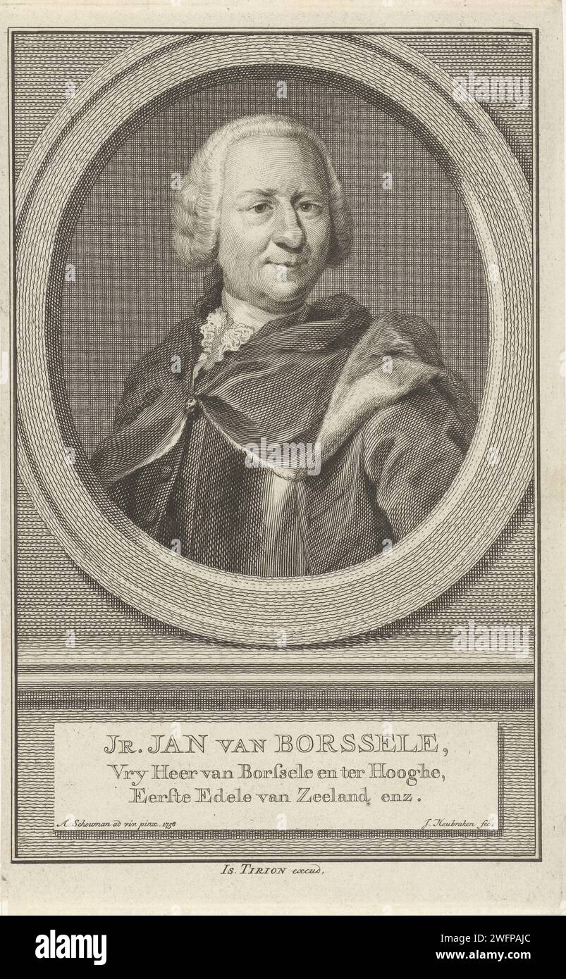 Portrait of Jan, lord of Borssele, Jacob Houbraken, After Aert Schouman ...