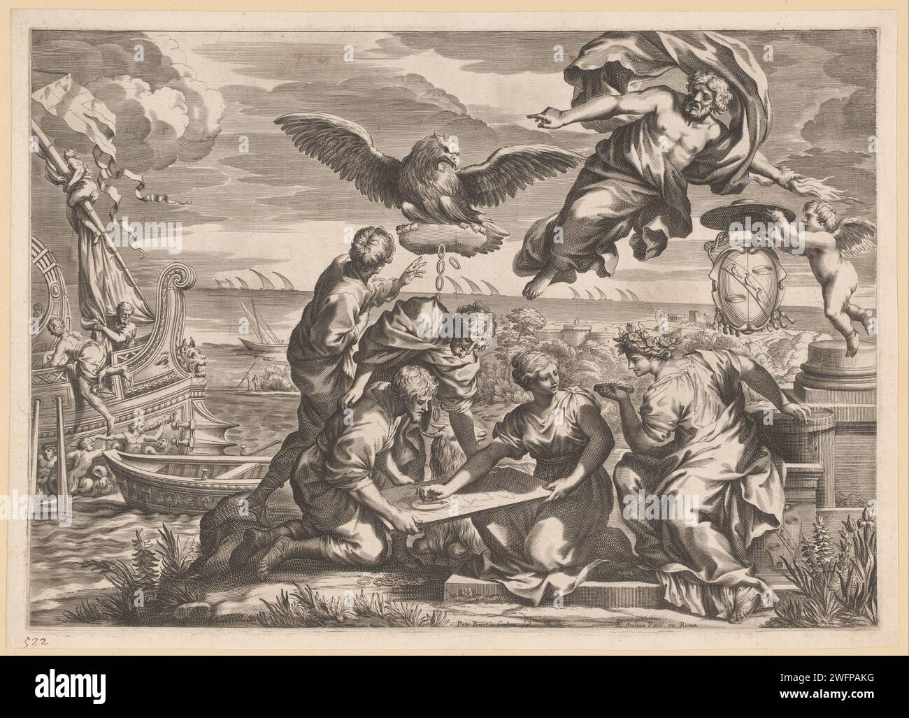 Allegory on foreign rule with Geografia and Jupiter, Charles Audran ...