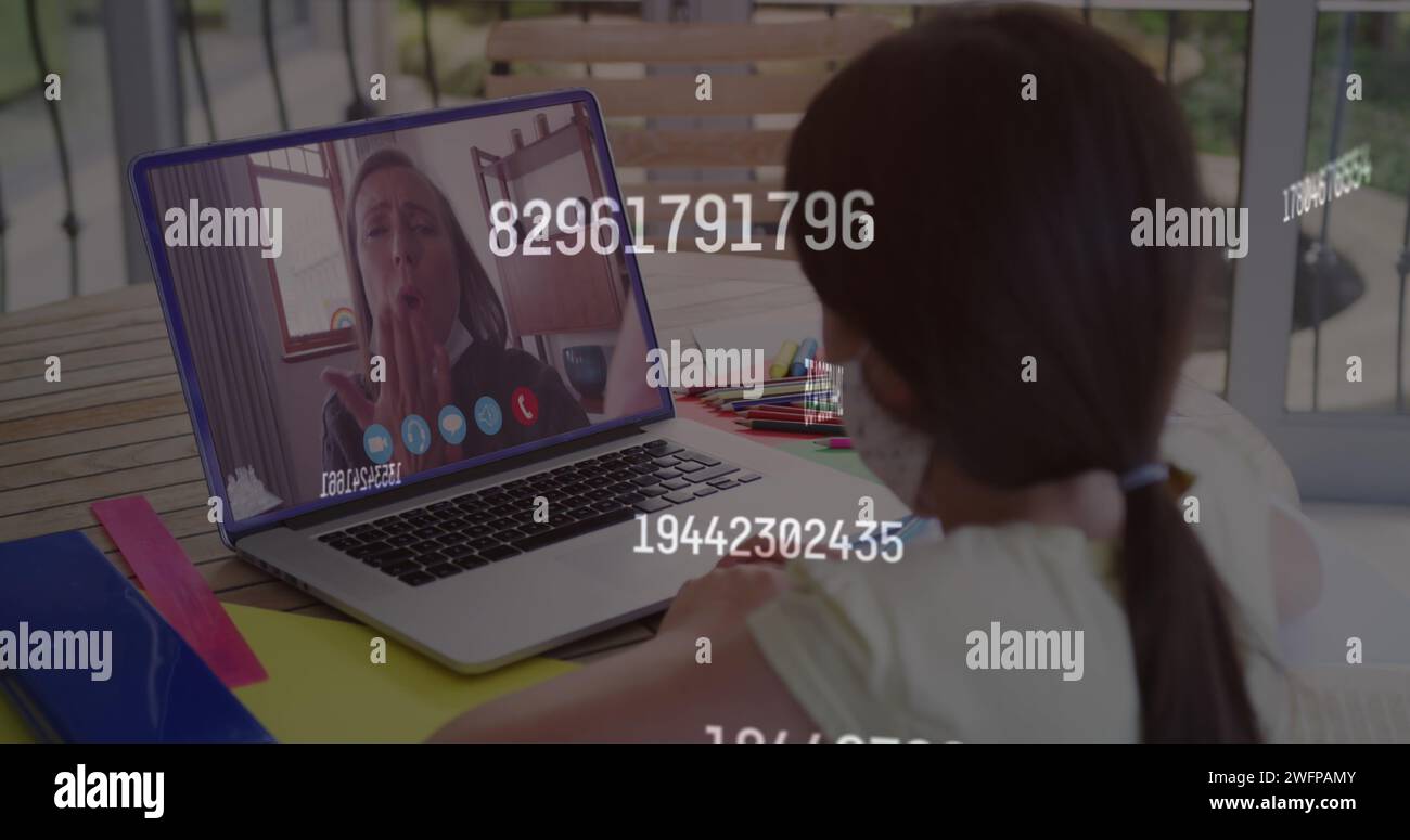 Animation numbers changing over girl hi-res stock photography and images - Alamy