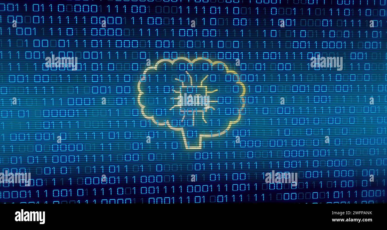 Image of ai data processing over binary coding Stock Photo - Alamy