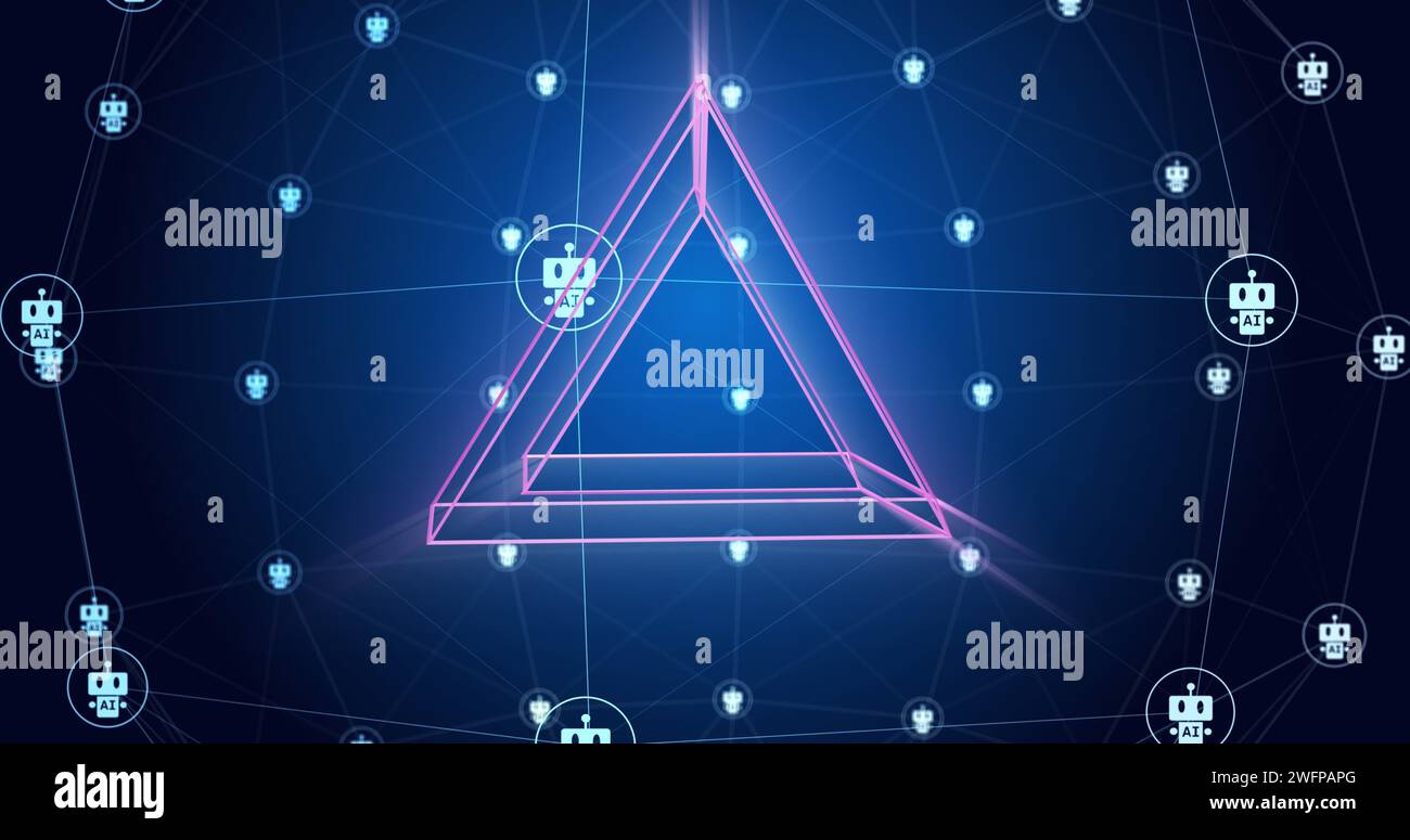 Image of ai text and icon, data processing over networks Stock Photo - Alamy