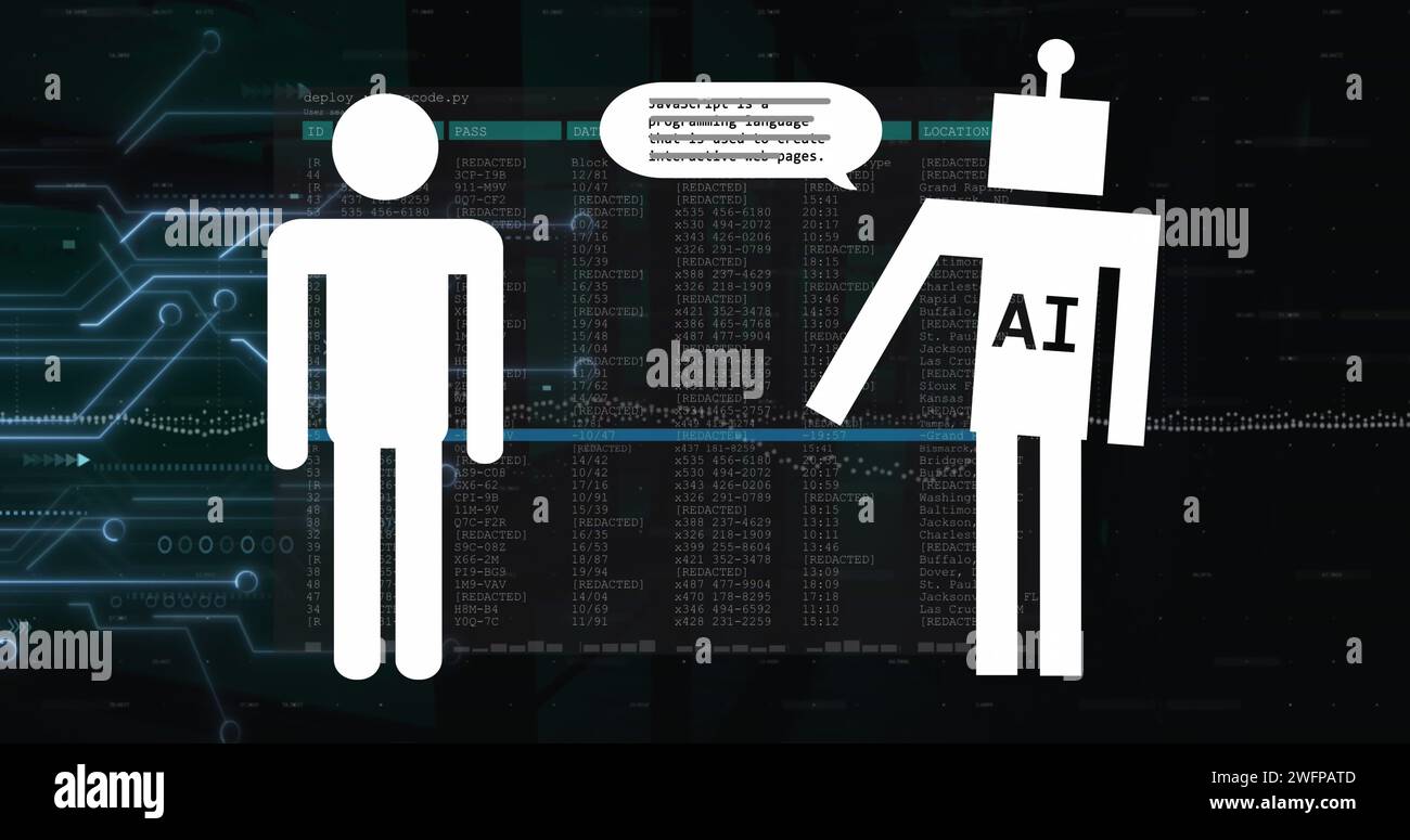 Image of ai text and icon and data processing Stock Photo - Alamy