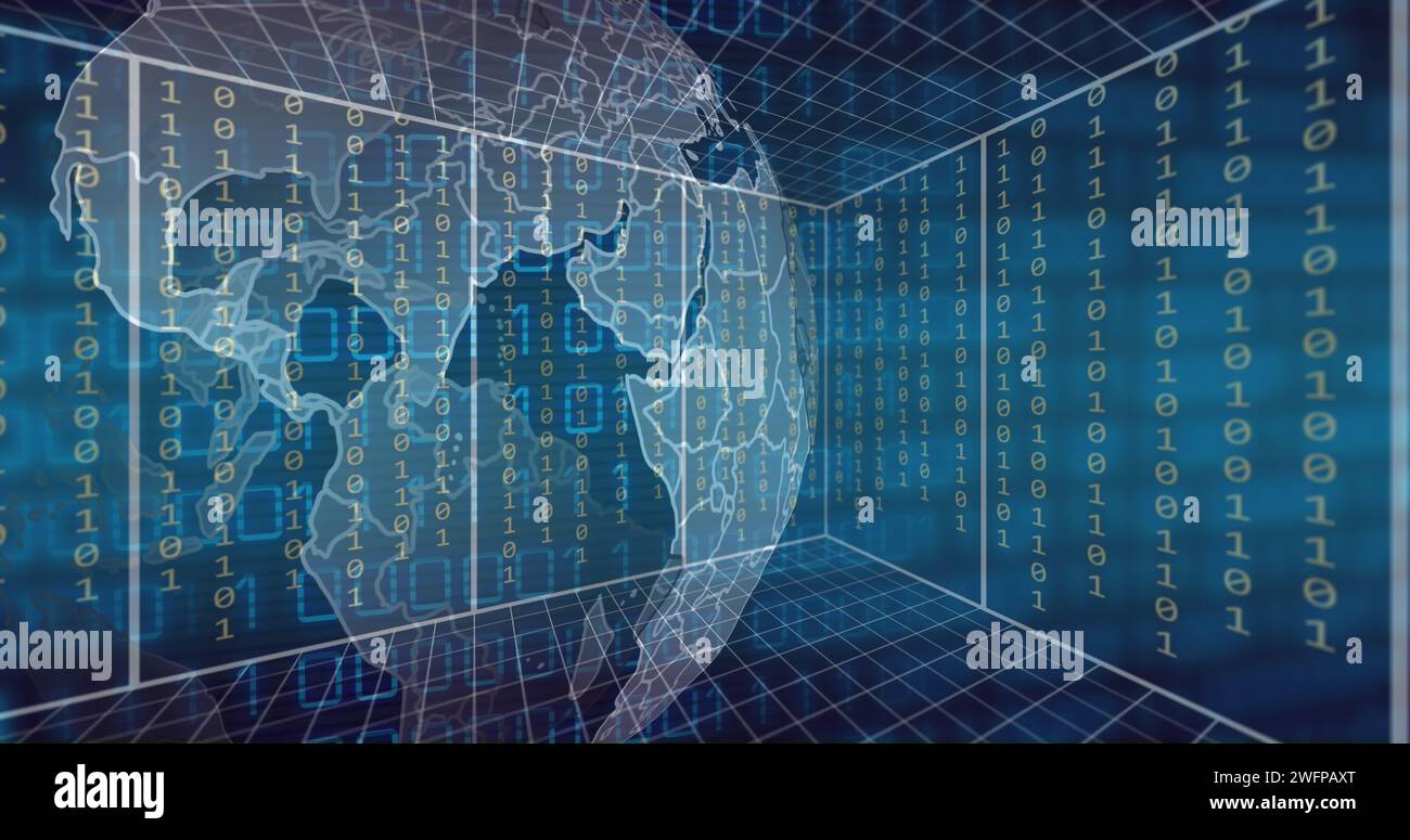 Image of ai data processing over globe of connections with ai icons Stock Photo - Alamy