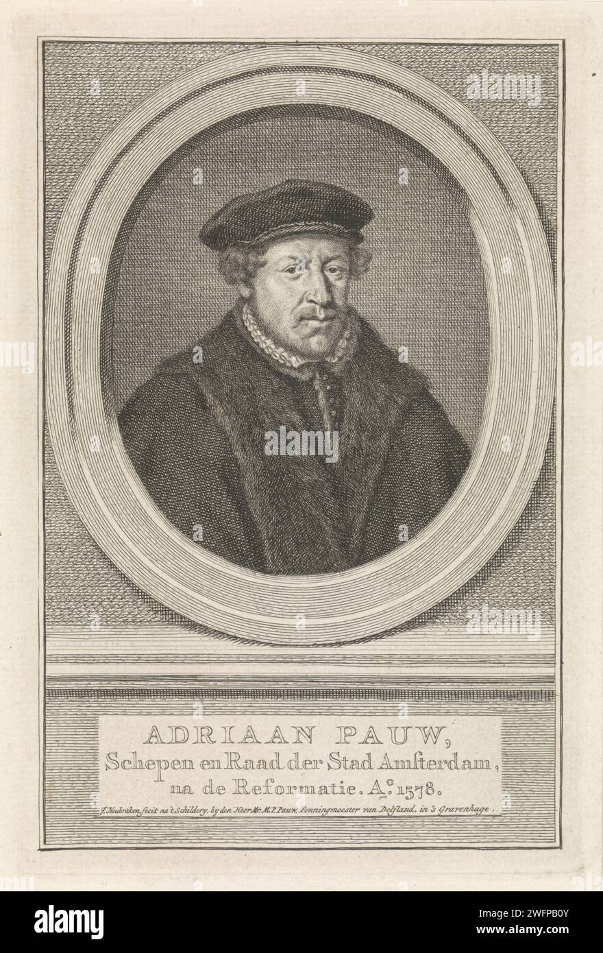 Portrait of Adriaan Pauw, Jacob Houbraken, 1796 print Portrait of the ...