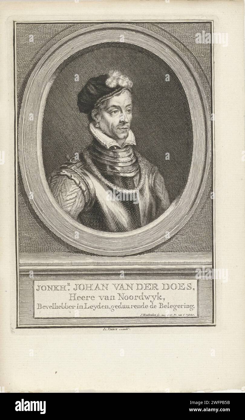 Portrait of Johan van der Does, Jacob Houbraken, After Cornelis ...