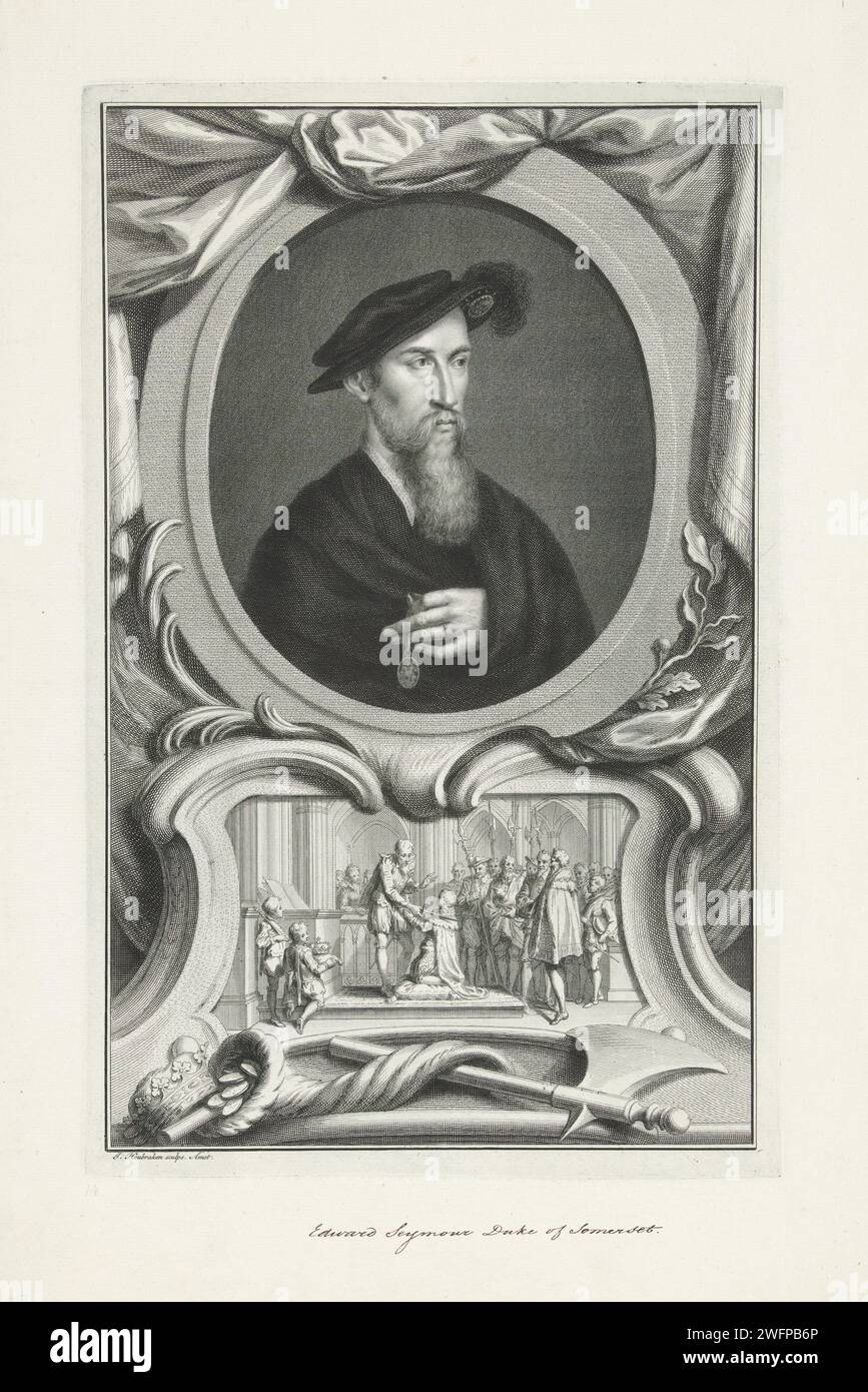 Portrait of Sir Edward Seymour, Jacob Houbraken, After Hans Holbein (II ...