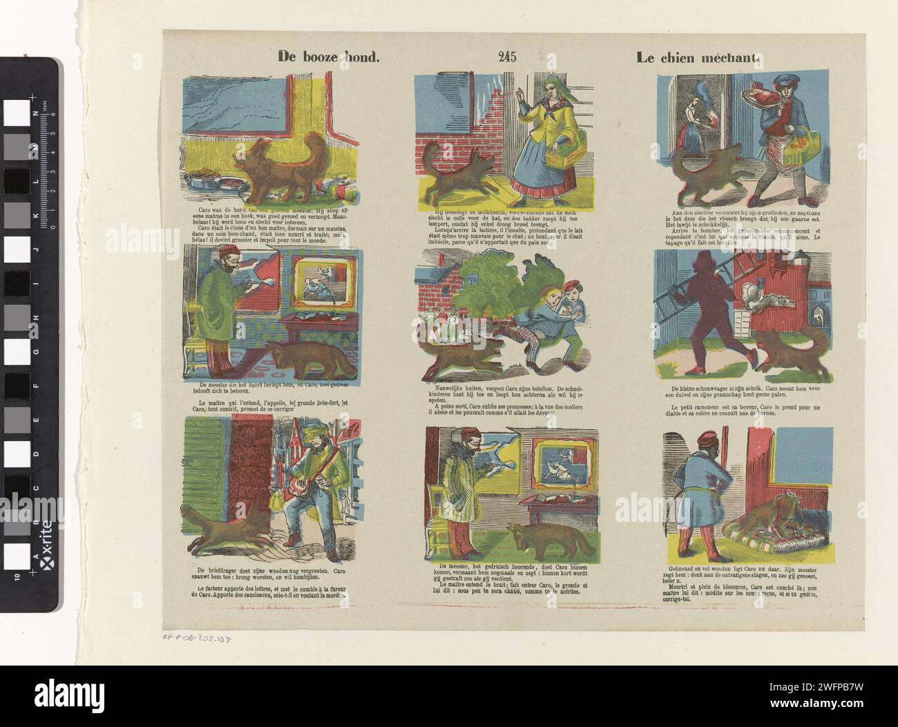 From Booze Hond / Le Chien Méchant, 1833 - 1911 print Leaf with 9 ...