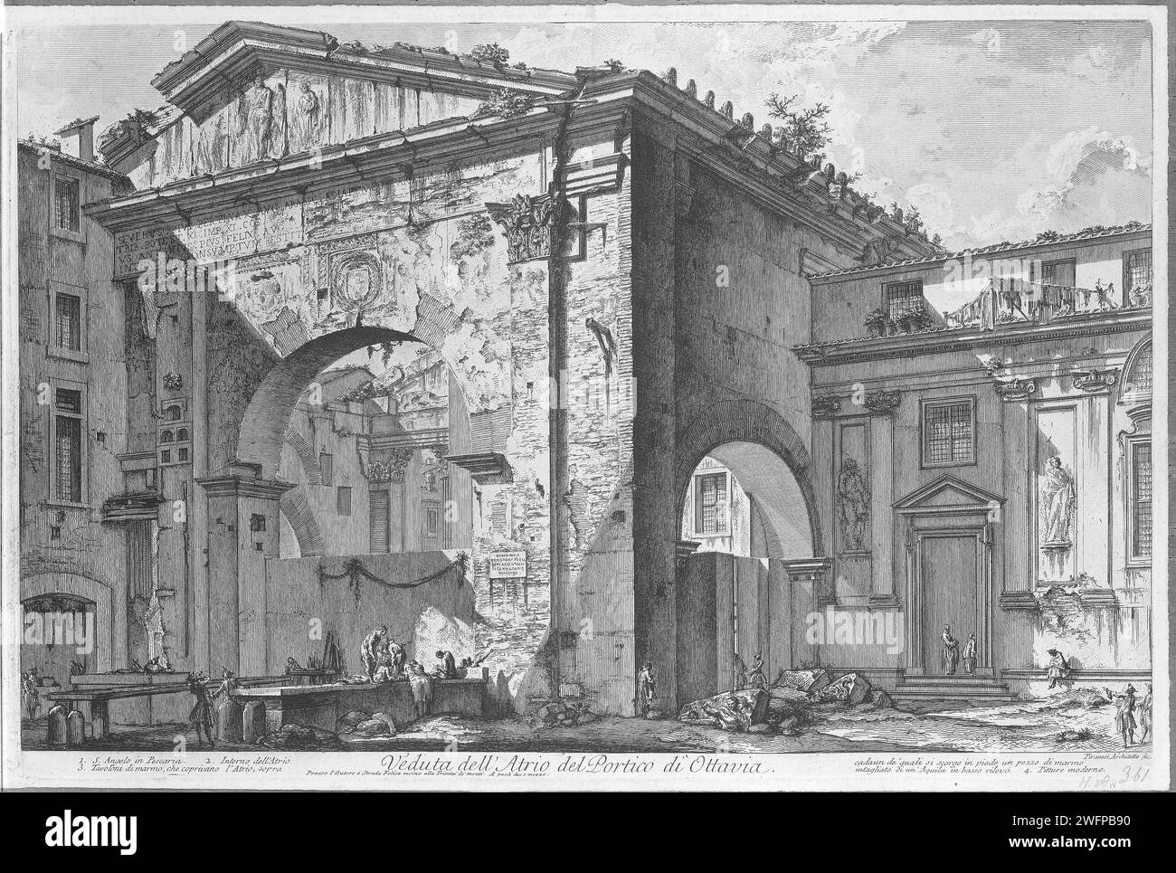 Porticus van Octavia Te Rome, Giovanni Battista Piranesi, 1748 - 1778 ...