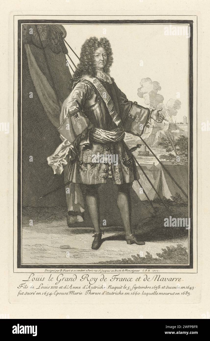 Portrait of Louis XIV, King of France and Navarra, Bernard Picart ...