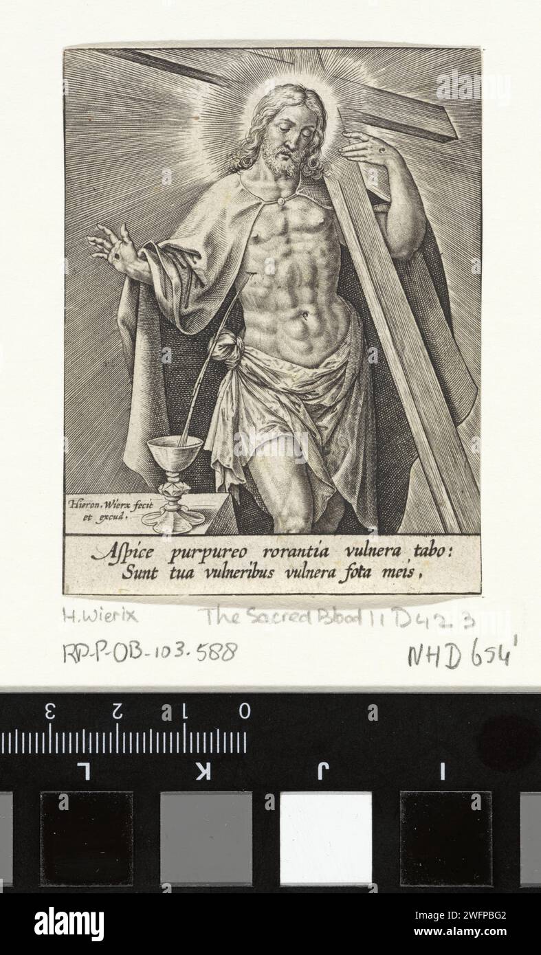 Christ with His Cross, Hieronymus Wierix, 1563 - Before 1619 print Christ wears his cross on his ...
