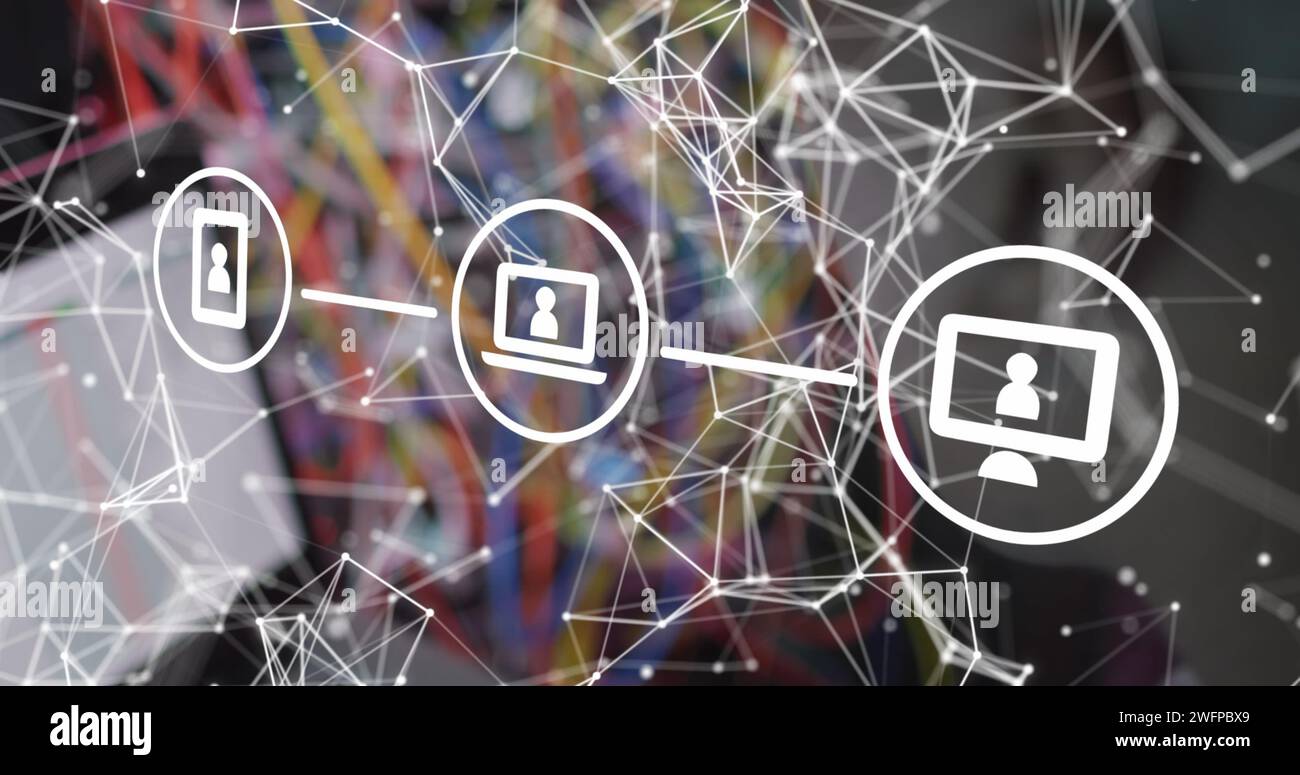 Animation network connections icons worker hi-res stock photography and ...