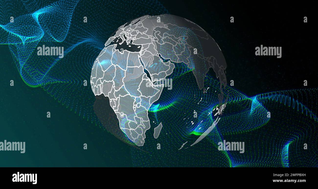 Rotating digital globe data processing hi-res stock photography and images - Alamy