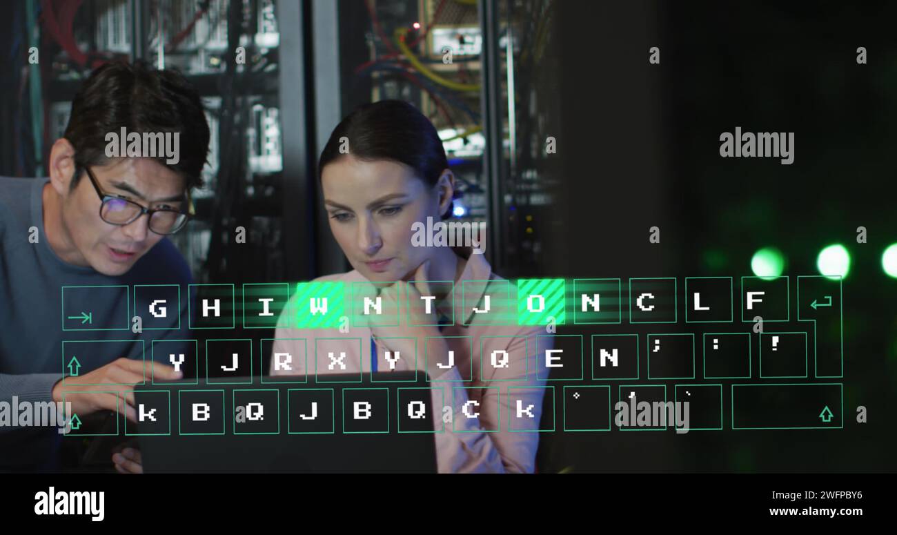 Animation binary coding over server hi-res stock photography and images - Alamy