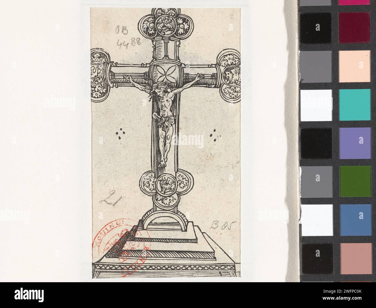 Crucifix or Klaverkruis on a foot, Lucas Cranach (I), 1509 - 1549 print Crucifix or Klaverkruis ...