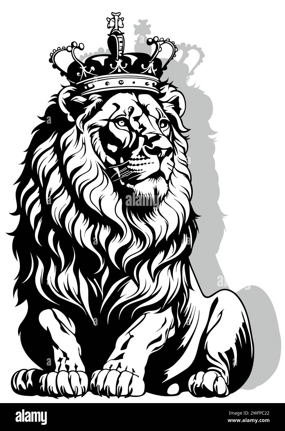 Seated lion hi-res stock photography and images - Alamy