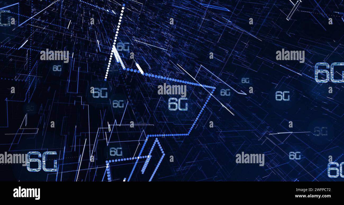 Animation digital connections 6g technology hi-res stock photography ...