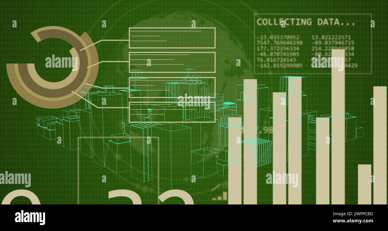 Animation data processing 3d city hi-res stock photography and images ...