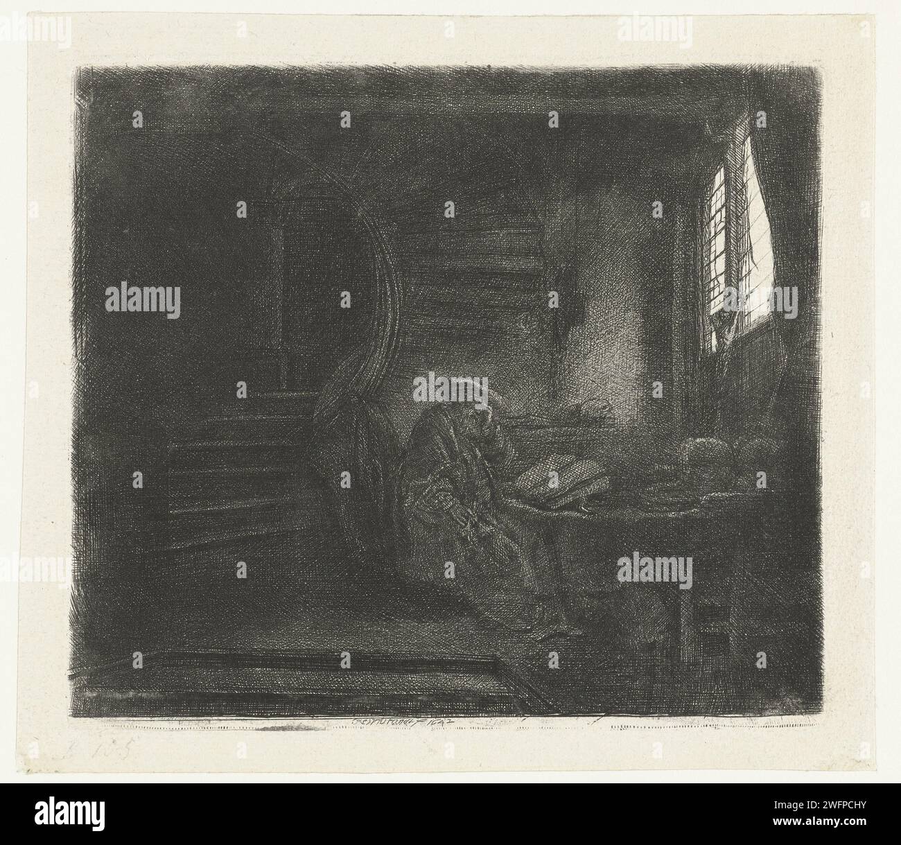 St Jerome in a Dark Chamber, Rembrandt van Rijn, 1850 - 1906 print ...