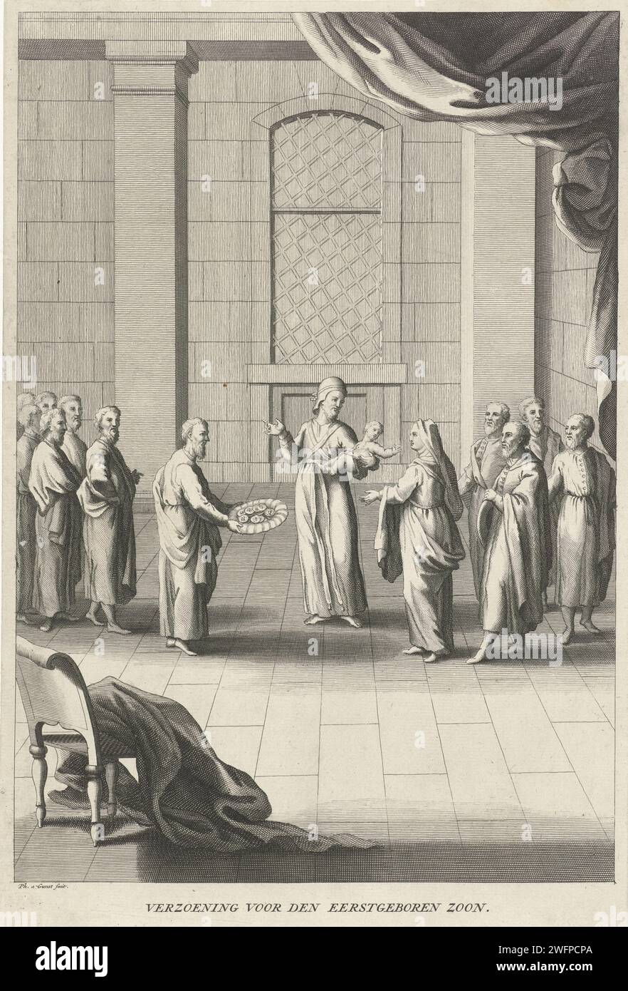 Full Born Son, Philip Van Gunst, 1685 - 1725 print A Jewish family ...