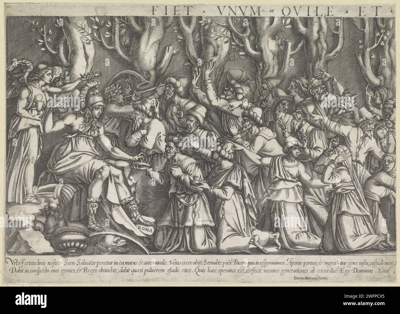 Allegory over the victory of the Christian faith (left part), Giovanni ...